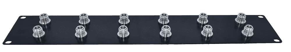 N Type Patch Panel 2U 12 port black flat loaded no fold